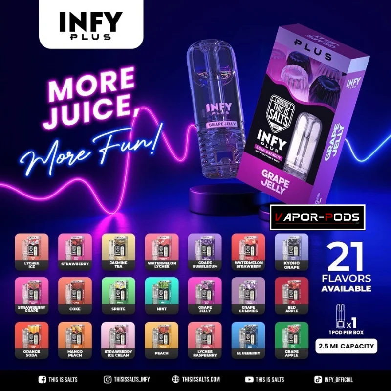 INFY PLUS 2.5ml หัวพอตINFY ออกใหม่ล่าสุด! คงคุณภาพ ปริมาณจุใจ - VAPOR-PODS